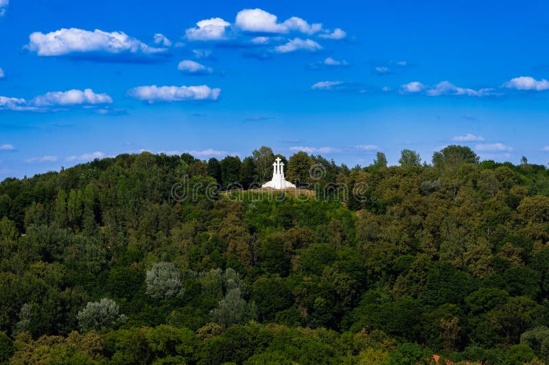Hill of Three Crosses in Kalnai Park Editorial Stock Photo - Image of ...