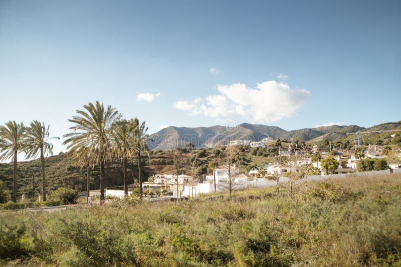 Hill top road in spain stock image. Image of rural, outdoor - 159453383