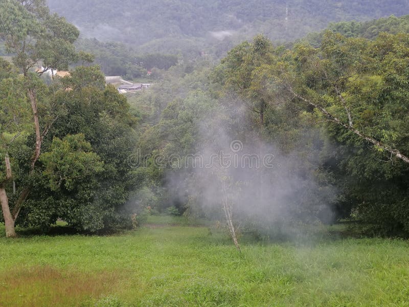 View from Top of the Hill Janda Baik Stock Image - Image of river ...