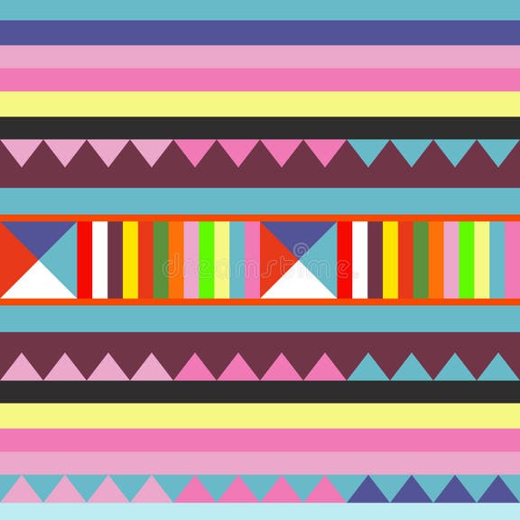 Hill Tribe Thailand Seamless Pattern, Lisu Hilltribe. Flat Vector ...