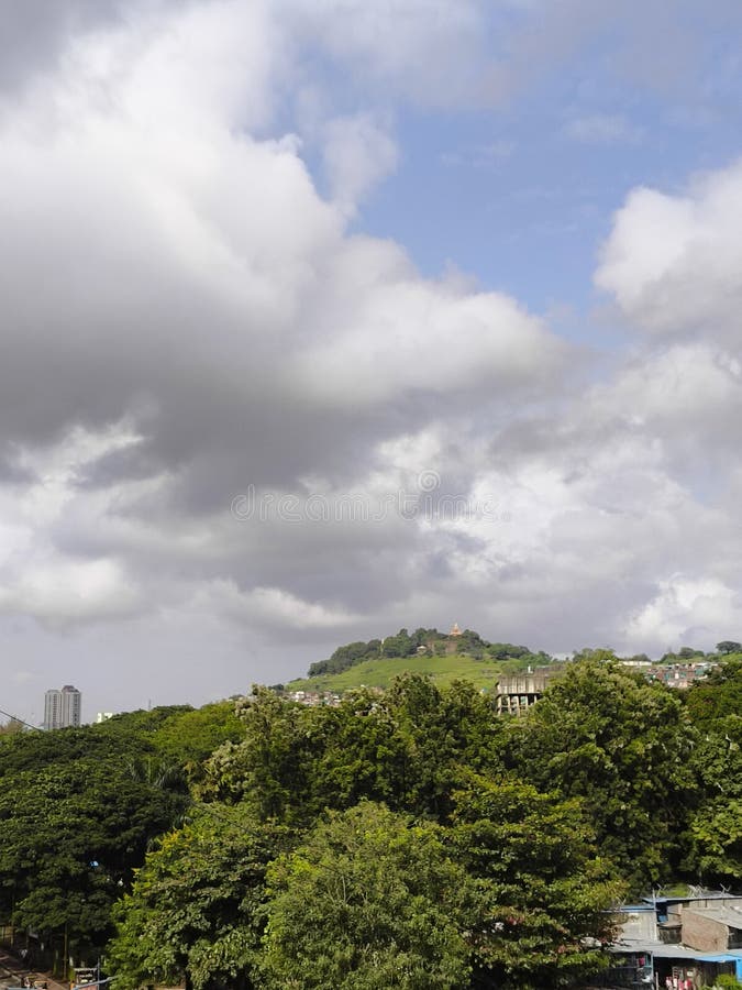 Hill View Cloudy Atmosphere City Stock Image - Image of view, hill ...