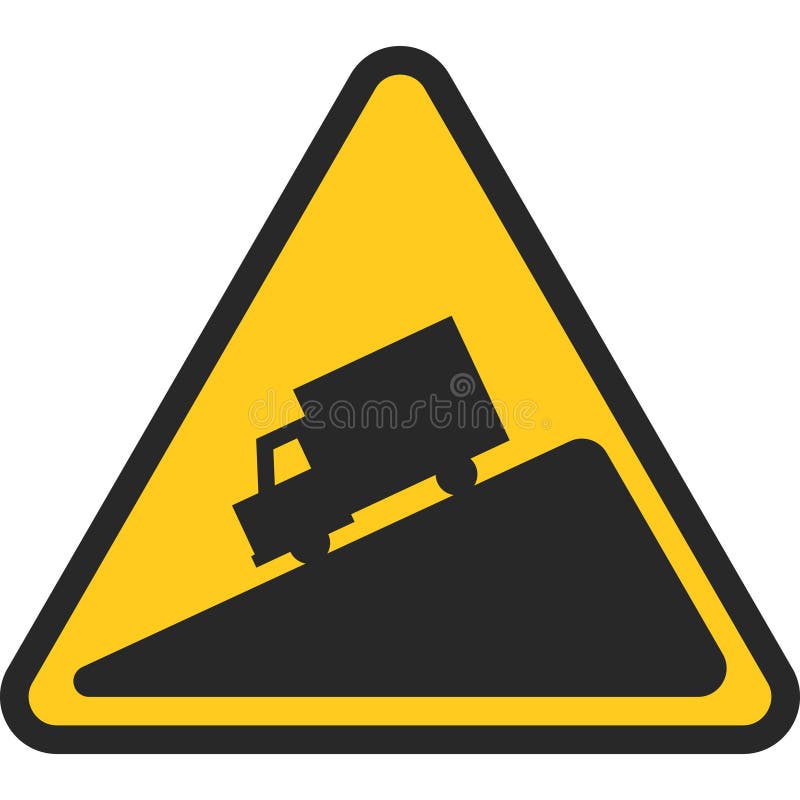 Hill Warning Sign Icon, Traffic Sign Vector Illustration Stock Vector ...