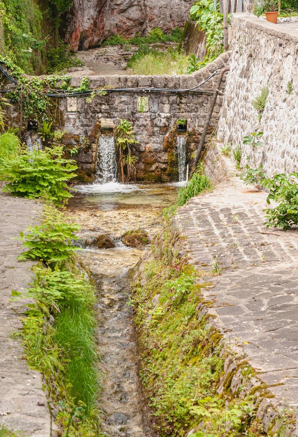 Hill Water Draining into a City Canalin 1500 S Stock Photo - Image of ...