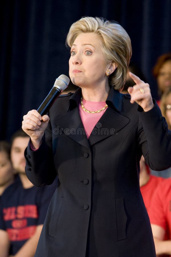 Hillary Clinton Laughing Pink Jacket Editorial Photography - Image of ...