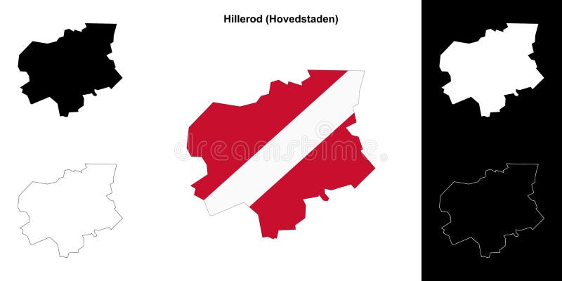 Hillerod outline map stock vector. Illustration of isolated - 334891480