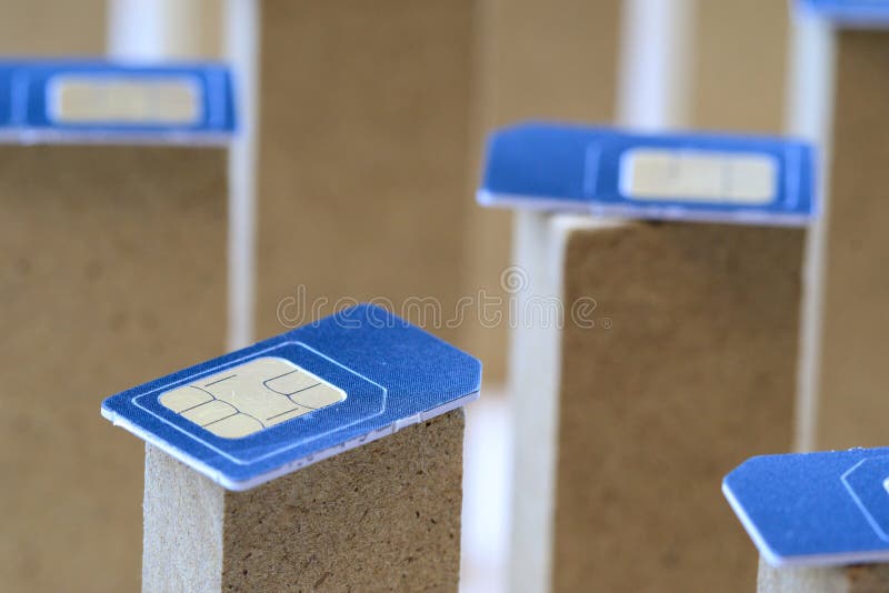 Hills in the Form of Rectangular Wooden Bars on Them Put SIM Cards for ...