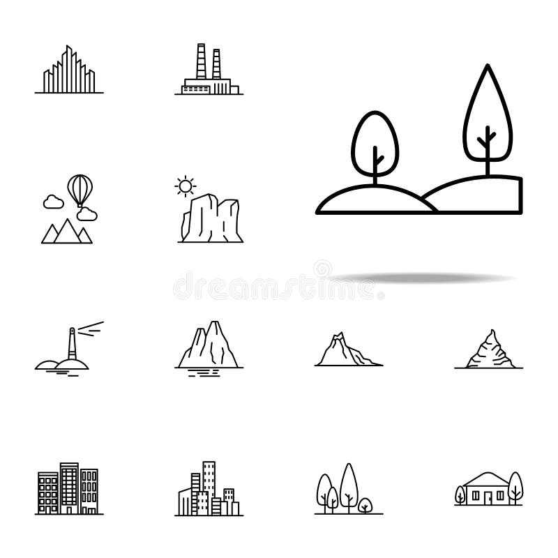 Hills Icon. Element of Park and Landscape for Mobile Concept and Web ...