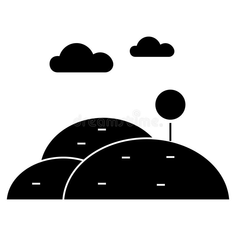 Hills Icon Vector Sign and Symbol Isolated on White Background Stock ...