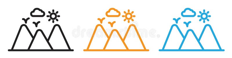 Hills Icon Vector Logo Set Collection for Web App Ui Stock Illustration ...