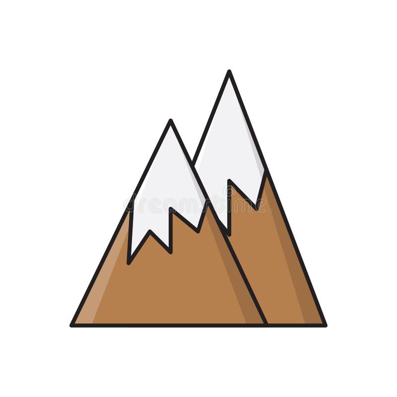 Hills Vector Flat Color Icon Stock Vector - Illustration of alpine ...