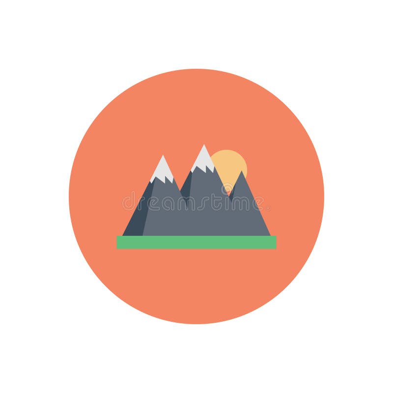 Hills Vector Flat Color Icon Stock Vector - Illustration of corporate ...