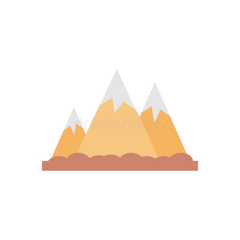 Hills Vector Flat Color Icon Stock Vector - Illustration of adventure ...
