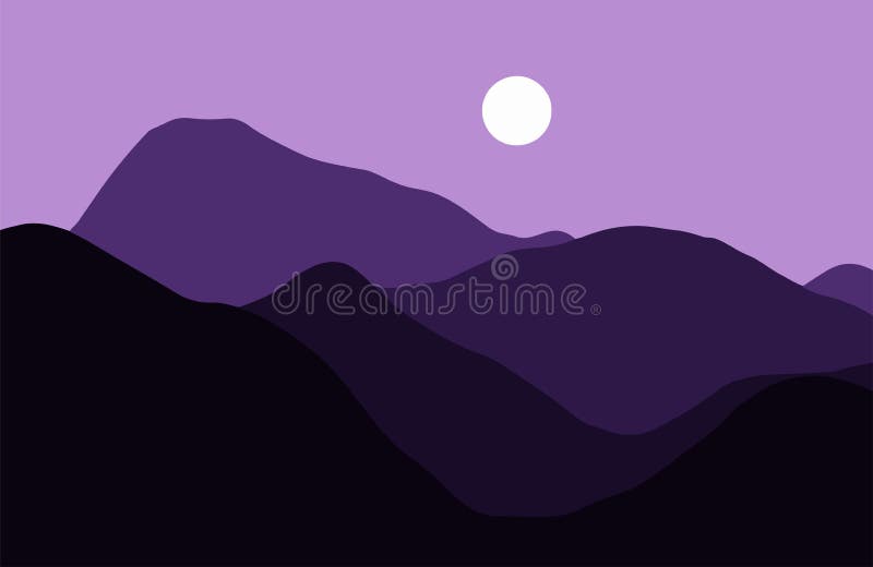 Mountains in the Haze at Sunset - Vector Illustration Stock Vector ...
