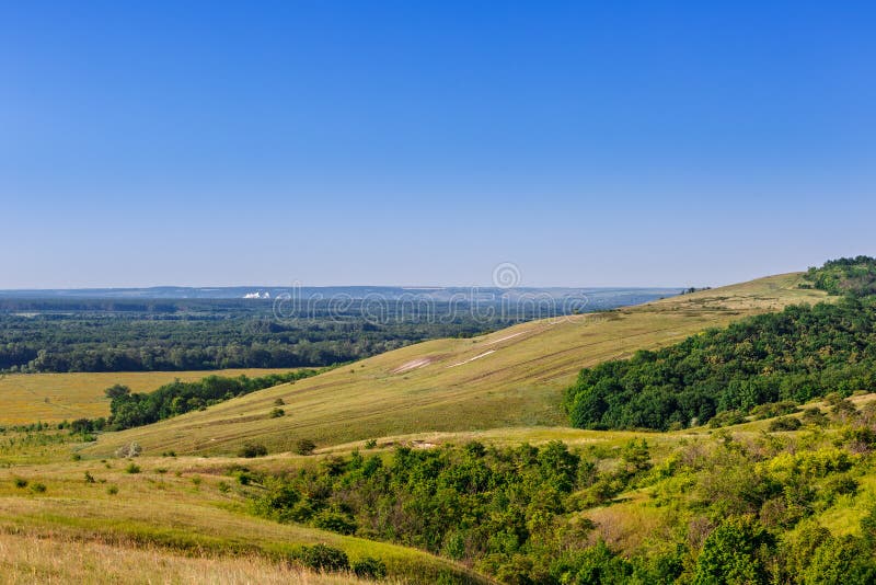 The Hills and Plains in the Central Part of Russia. Stock Photo - Image ...