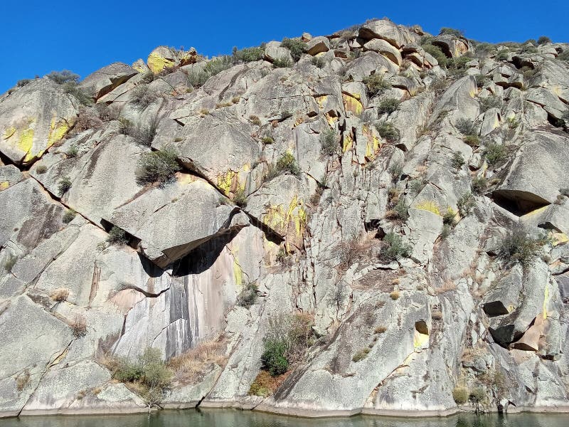 Hills of Rock Along Douro River Stock Image - Image of formation, trail ...