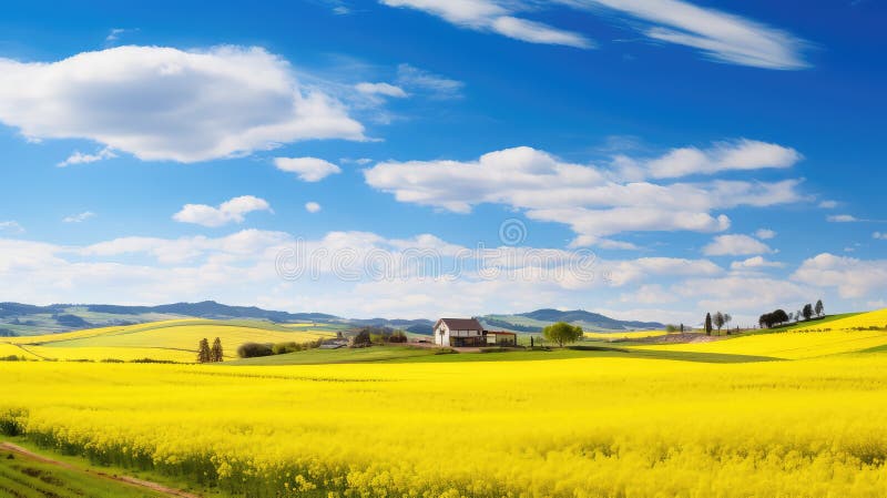 Hills spring gold stock illustration. Illustration of yellow - 383473001