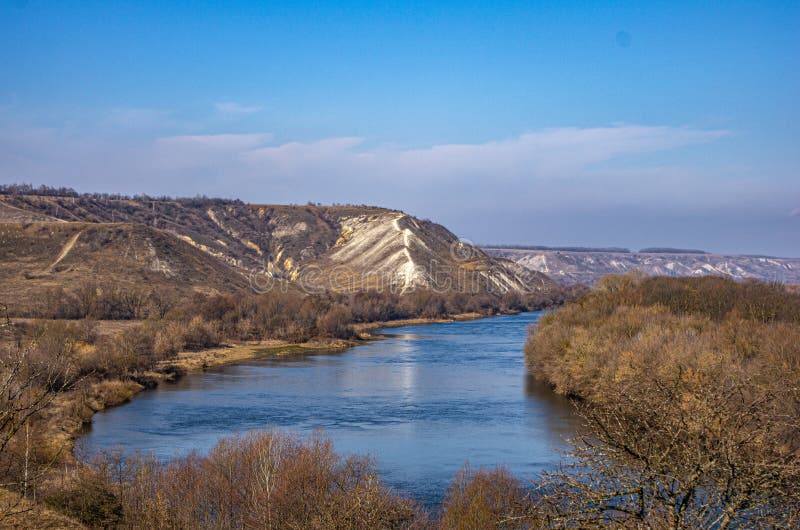 Hills and Steppe at the River Stock Photo - Image of shore, terrain ...