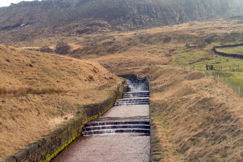 Hills with Water Steps Overflow Stock Image - Image of rocks, view ...