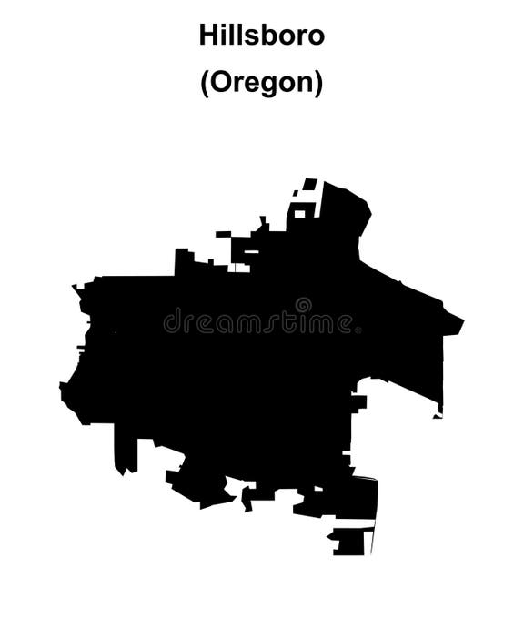 Hillsboro outline map stock vector. Illustration of silhouette - 357530686