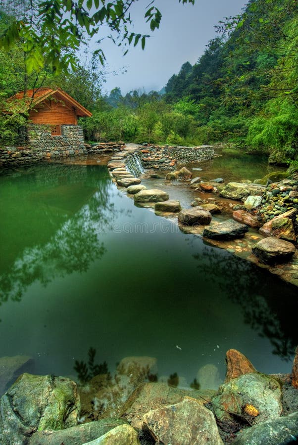 Hillside Lake Scene in Hubei Stock Image - Image of forest, wudang: 4512897