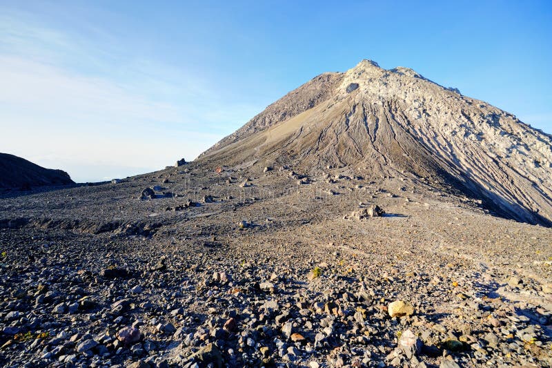Hillside of Merapi Volcano at Sunrise. Central Java, Indonesia Stock ...