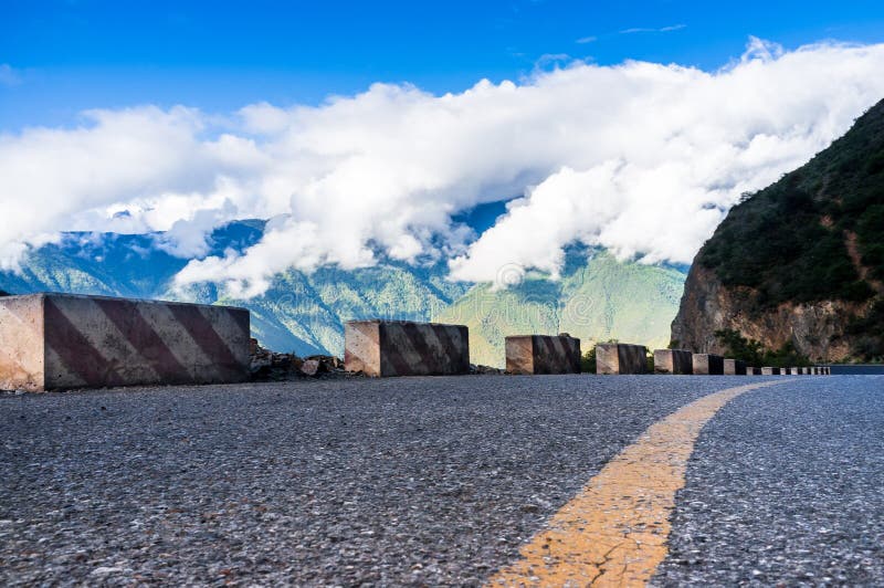 Hillside Road in China stock image. Image of china, hillside - 109756585