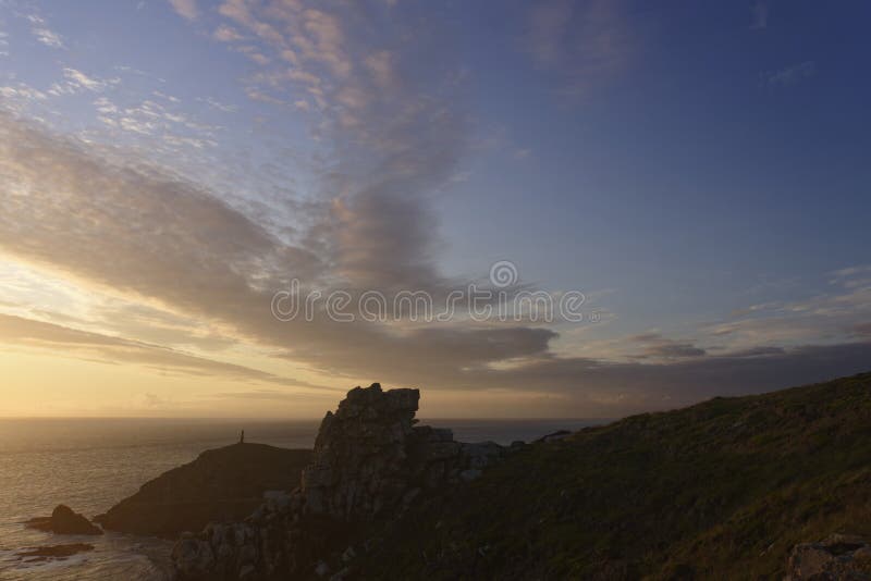 Cape Cornwall in St Just at Sunset Stock Photo - Image of pink, summer ...