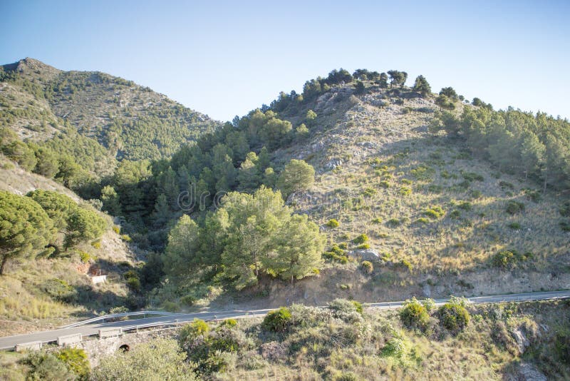 Hilltop road in spain stock photo. Image of view, hill - 156587272