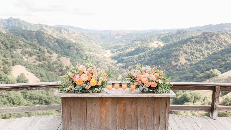 Hilltop Wedding Bar, Drinks, Flowers, View, Ceremony, Rustic, Outdoor ...
