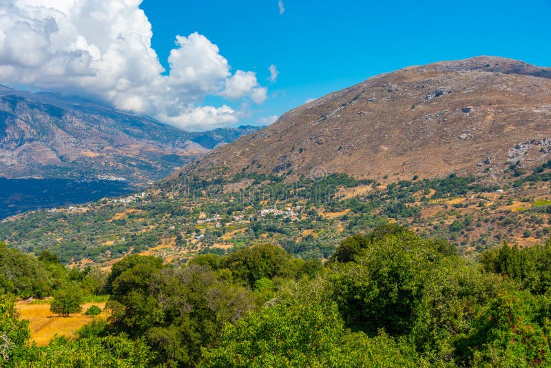 Hilly Countryside of Greek Island Crete Stock Photo - Image of hill ...