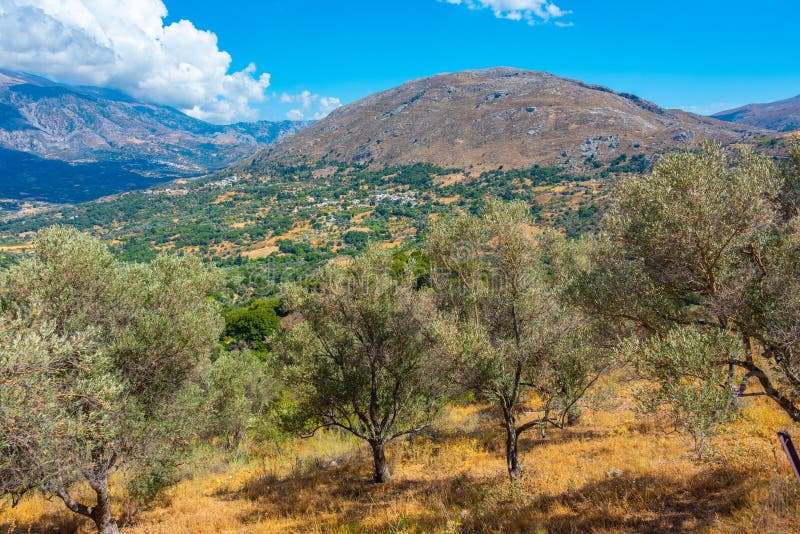 Hilly Countryside of Greek Island Crete Stock Image - Image of summer ...