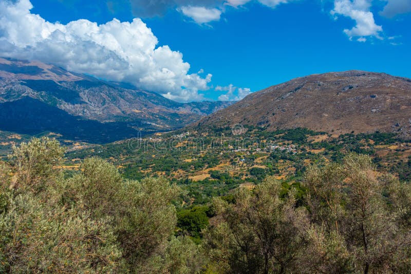Hilly Countryside of Greek Island Crete Stock Photo - Image of plateau ...