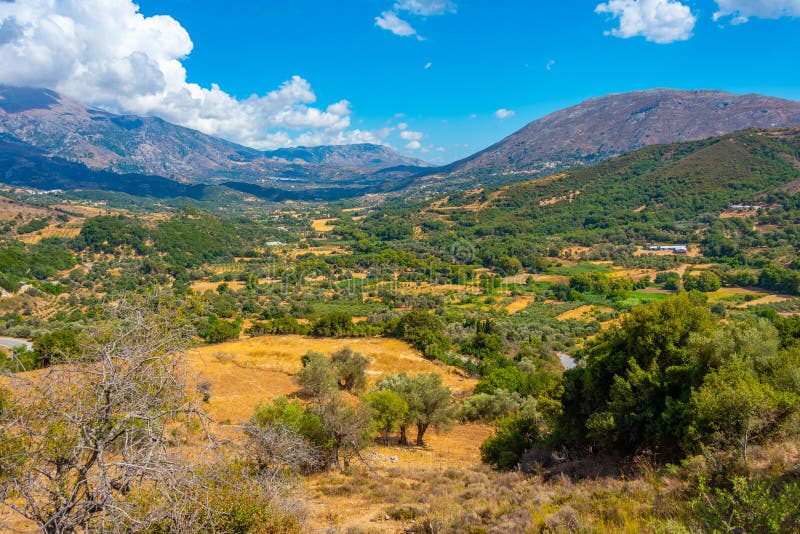 Hilly Countryside of Greek Island Crete Stock Photo - Image of cretan ...