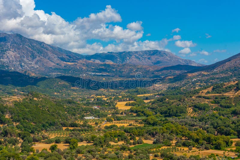 Hilly Countryside of Greek Island Crete Stock Image - Image of summer ...