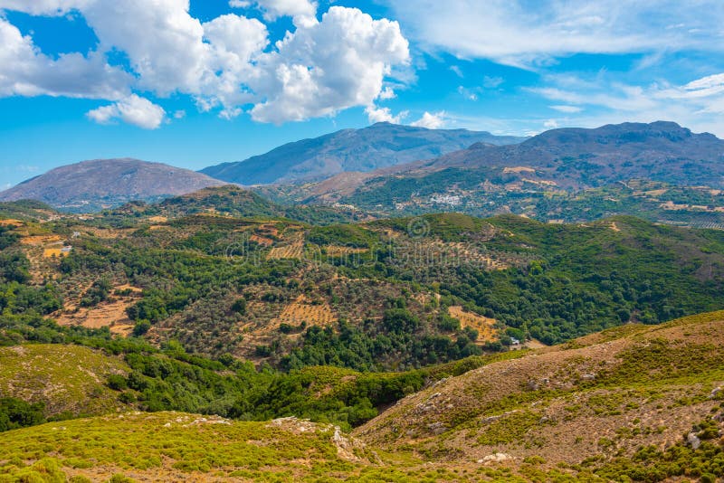 Hilly Countryside of Greek Island Crete Stock Photo - Image of rock ...