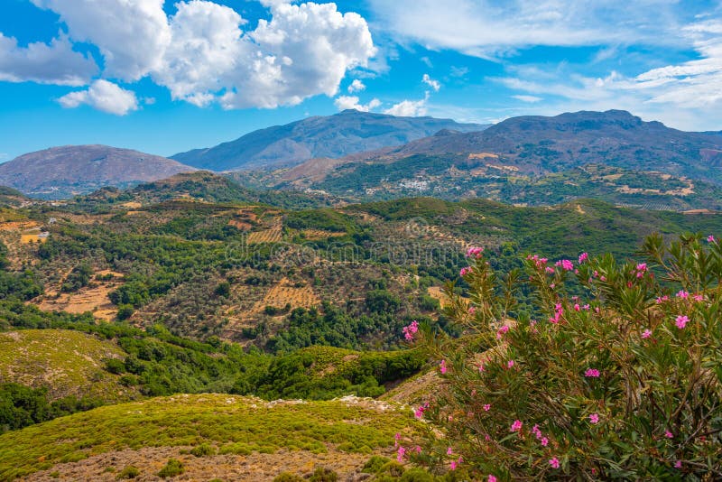Hilly Countryside of Greek Island Crete Stock Image - Image of island ...
