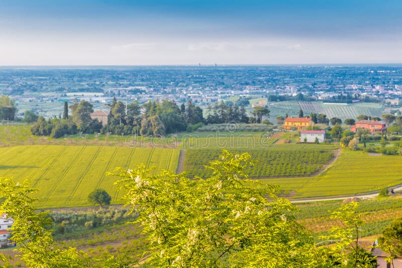 Hilly countryside and sea stock photo. Image of relaxing - 71274814
