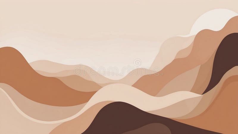 Earth Tone Hill Layers in Wavy Motion. AI Generated Stock Illustration ...