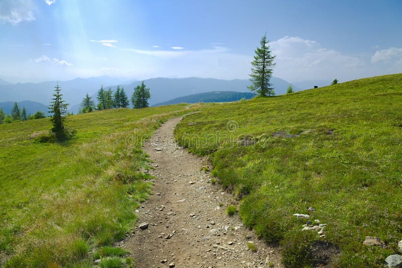 Hilly Landscape Path stock image. Image of natural, mountain - 72160927