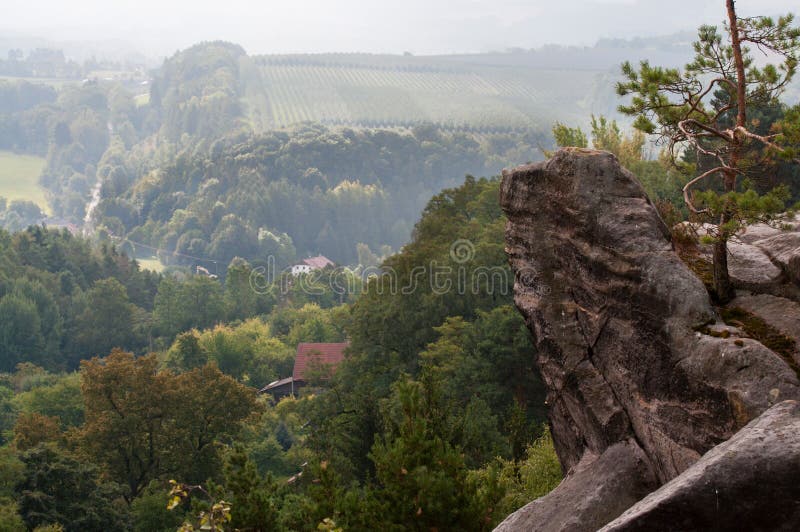 Hilly landscape with rock stock image. Image of ragstone - 59643673