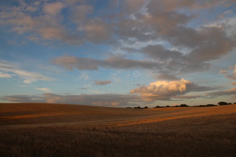 Hilly Landscape in the Sunset Stock Photo - Image of country, lovely ...