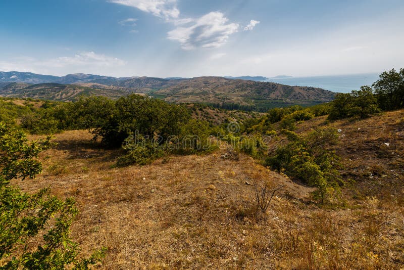 Hilly Terrain in the Summer. Stock Photo - Image of rock, dune: 67471650