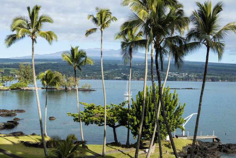 Hilo Bay from a Resort Hotel Stock Image - Image of holiday, island ...