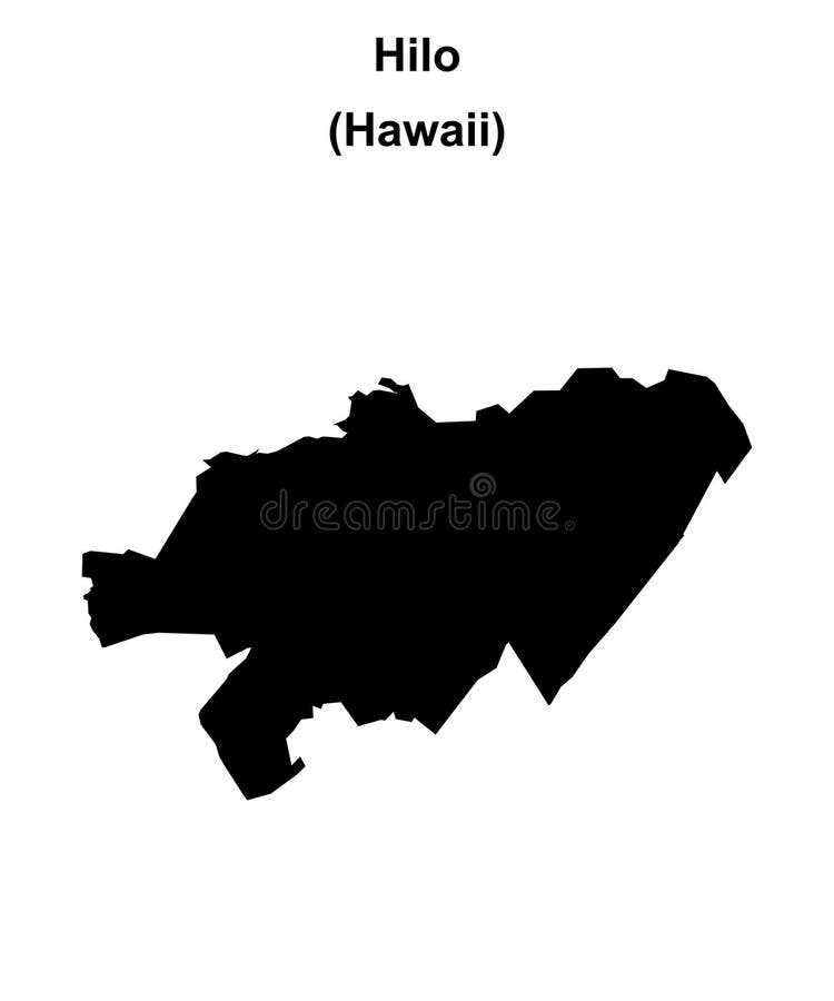 Hilo outline map stock vector. Illustration of city - 357272303
