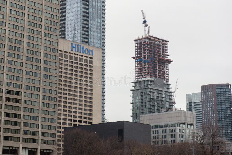 Hilton Hotel Sign in Toronto Editorial Stock Photo - Image of building ...
