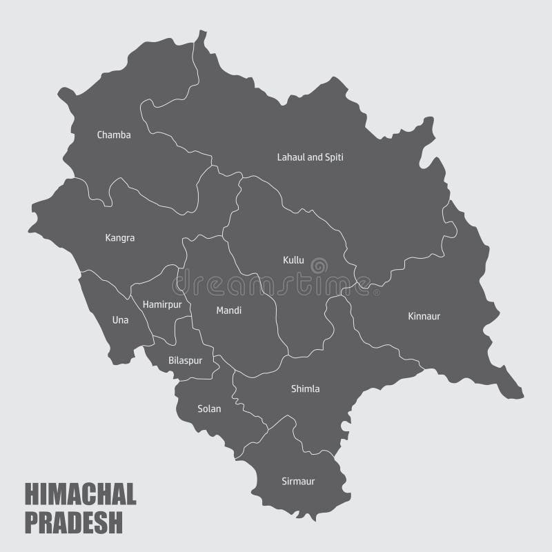 Himachal Pradesh Administrative Map Stock Illustration - Illustration ...