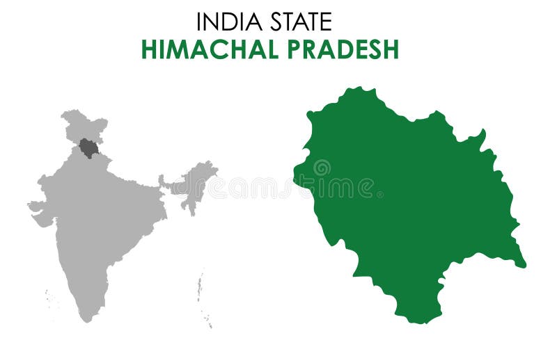 Himachal Pradesh Map of Indian State. Himachal Pradesh Map Vector ...