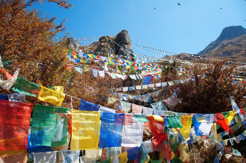 Himalaya prayer flags stock photo. Image of ancient, himalaya - 55947204
