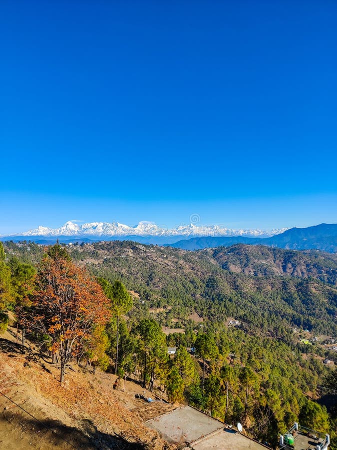 Himalayan Mountains Range View from Faar Away Stock Image - Image of ...
