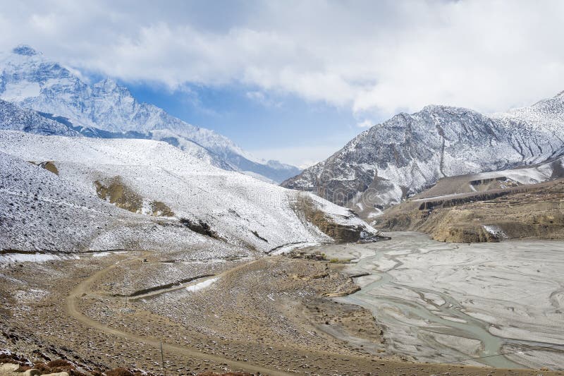 Himalayan Mountains during Winter Time, Nepal Stock Image - Image of ...